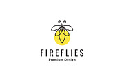 line abstract yellow fireflies logo