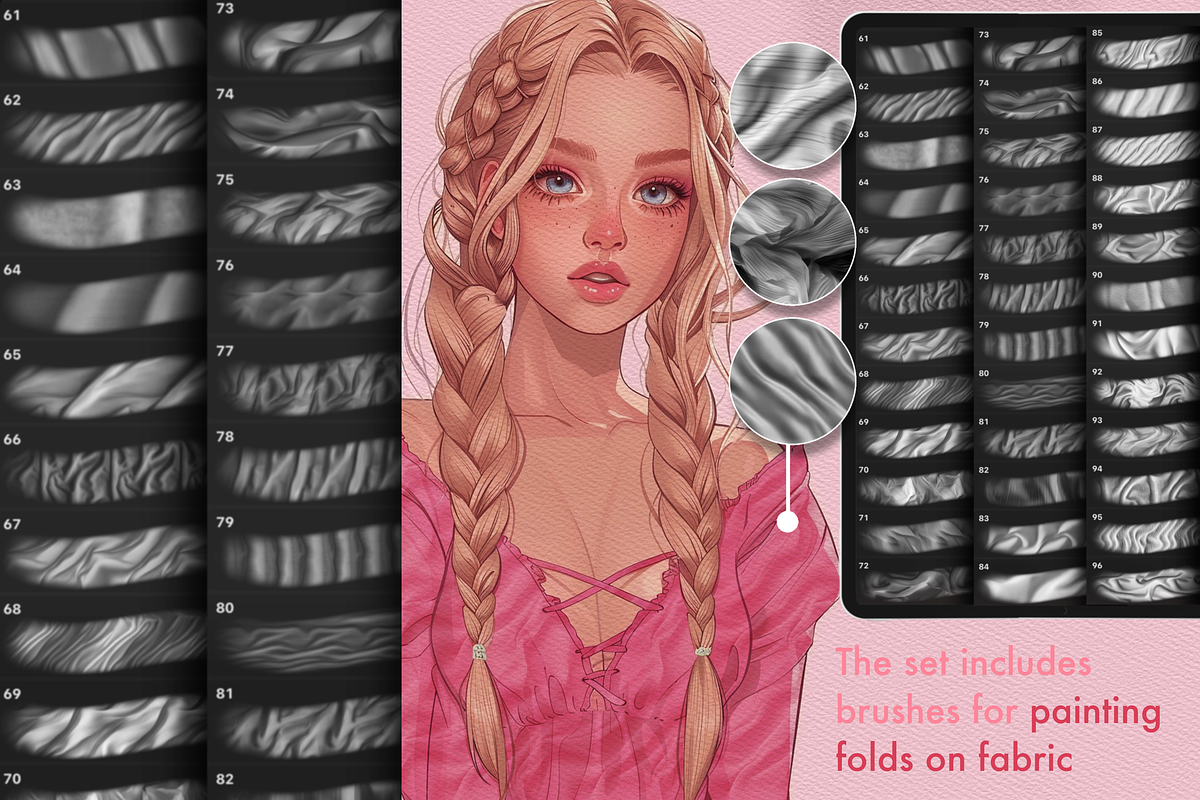Fabric texture Procreate brushes, a Brush Add-On by Revabrush