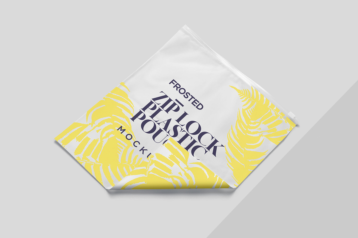 Frosted Zip Lock Plastic Bag Mockups, a Packaging Mockup by GfxFoundry