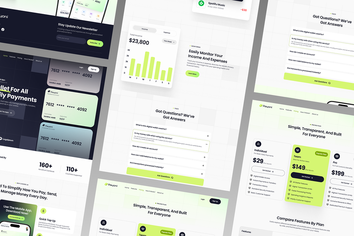 Payoni - E-Wallet Website, a Landing Page Template by SLAB! Design