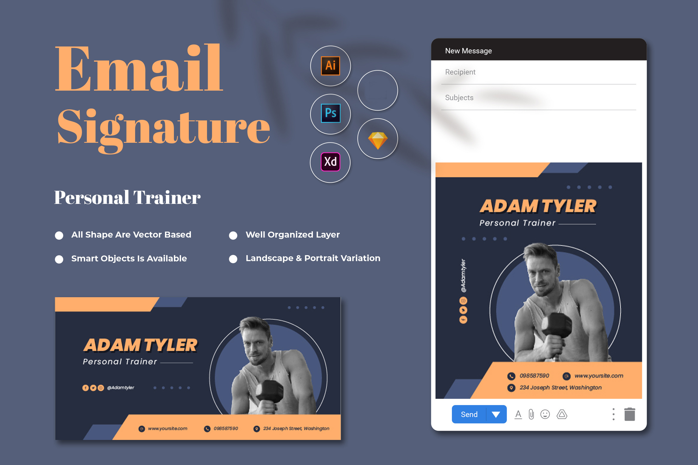 Personal Trainer Email Signature, an Email Template by Rahardi Creative