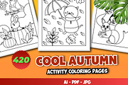 420 Cool Autumn Activity Pages, an Illustration by Blue Digital Studio