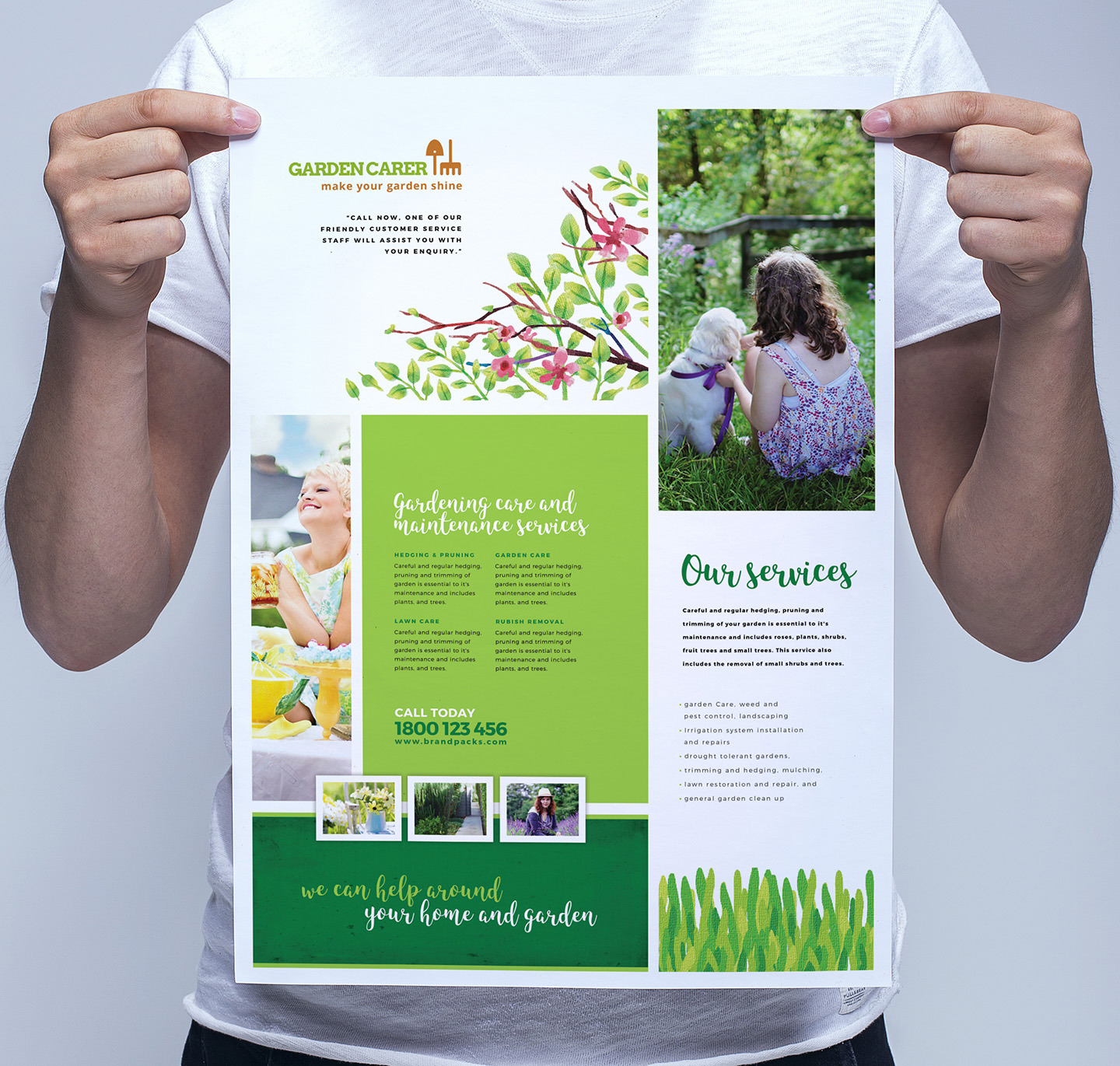 Gardening Service Poster Template, a Flyer Template by BrandPacks