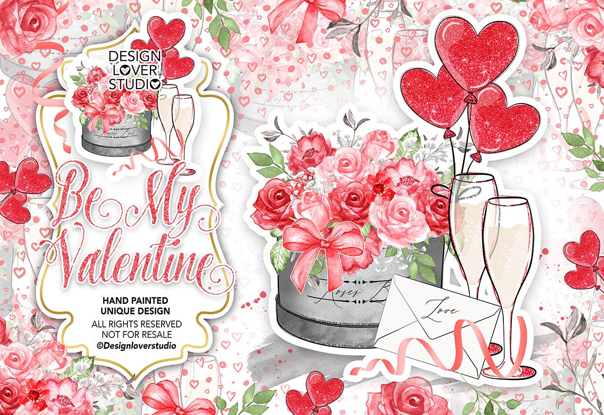 Be My Valentine design, an Illustration by designloverstudio