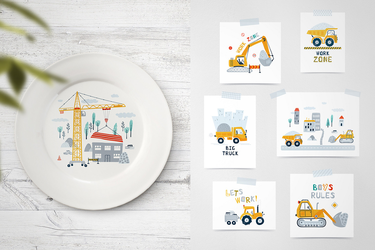 Big construction-Kids car collection, a Decorative Illustration by ...