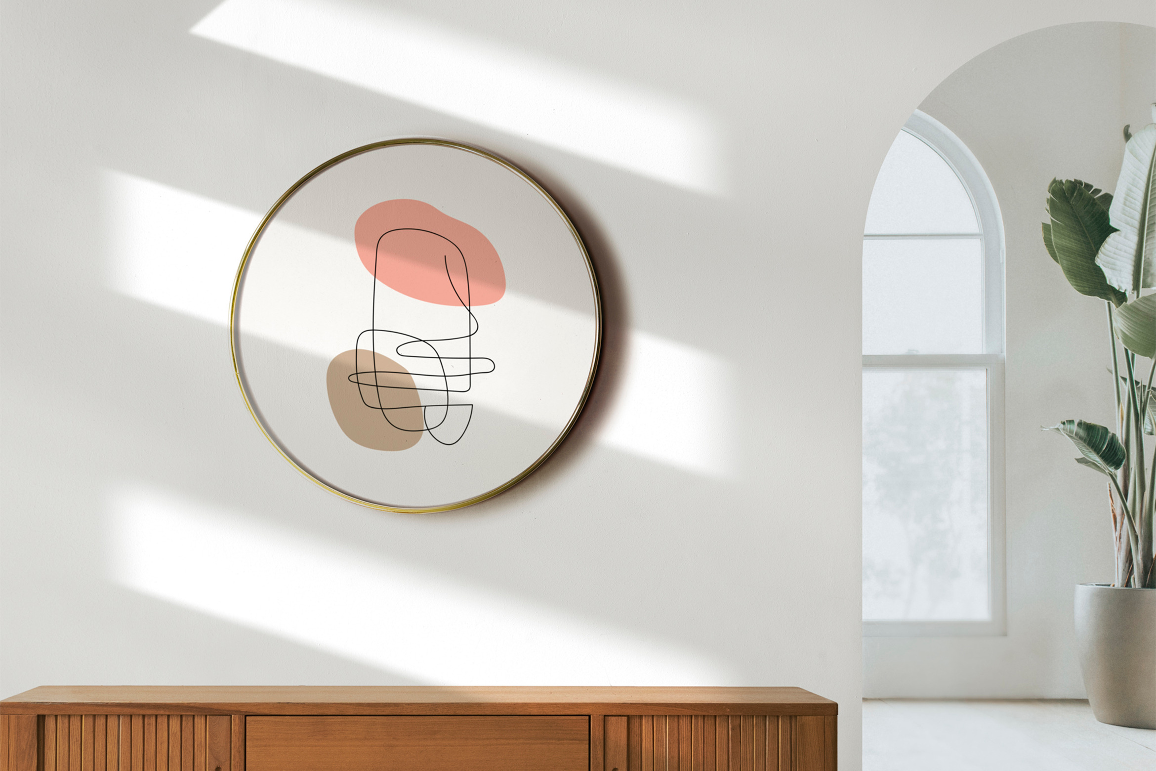 Abstract paint frame on the wall, a Household Mockup by rawpixel