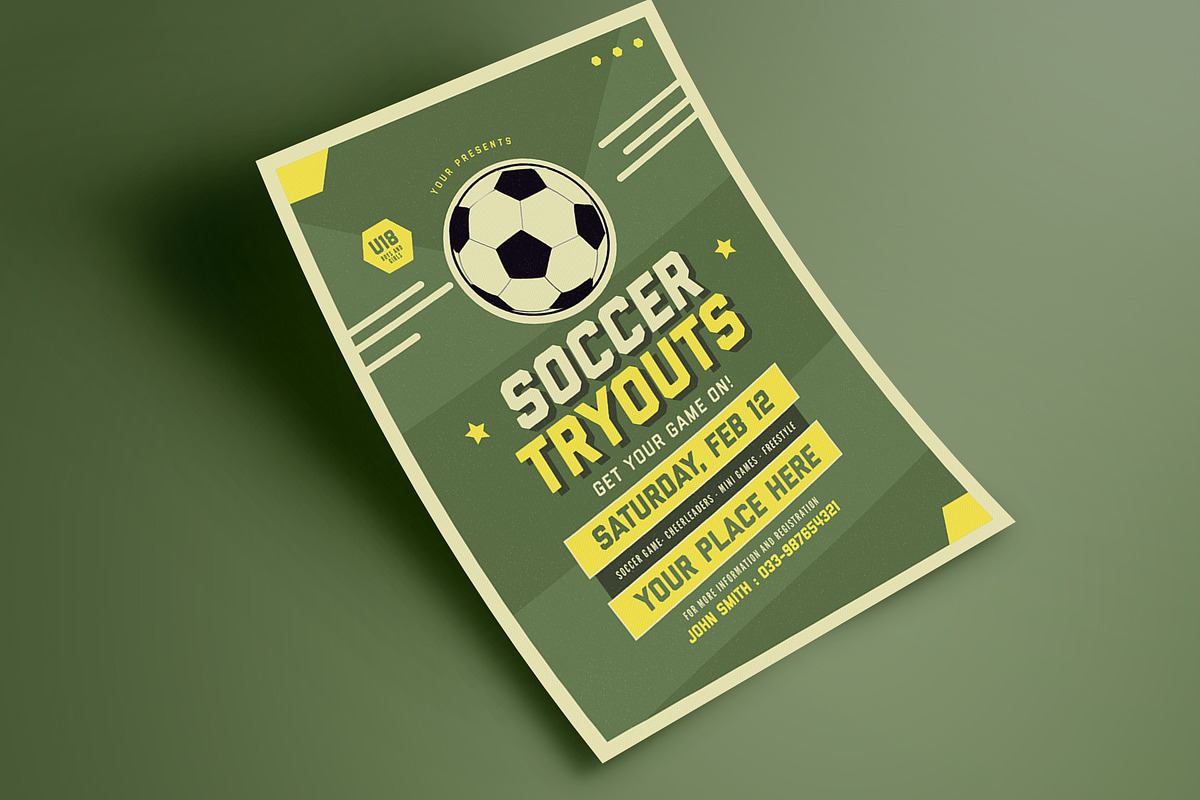 Old Soccer Tryout Flyer, a Flyer Template by Guuver