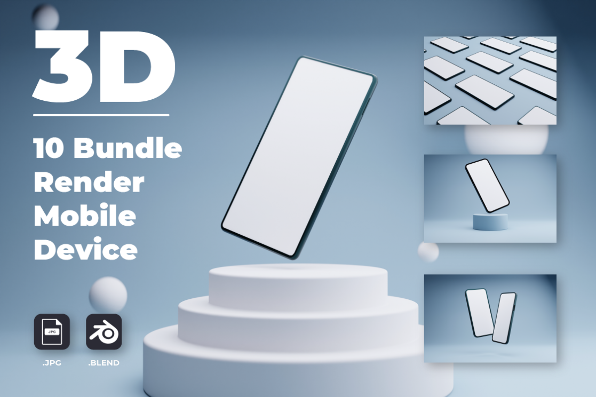 10 Bundle 3D Render Mobile Device