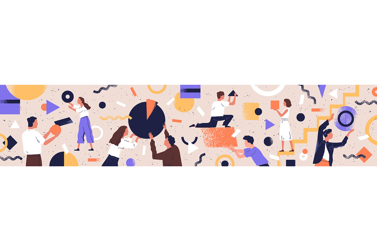 People with geometric shapes, a Person Illustration by Good Studio