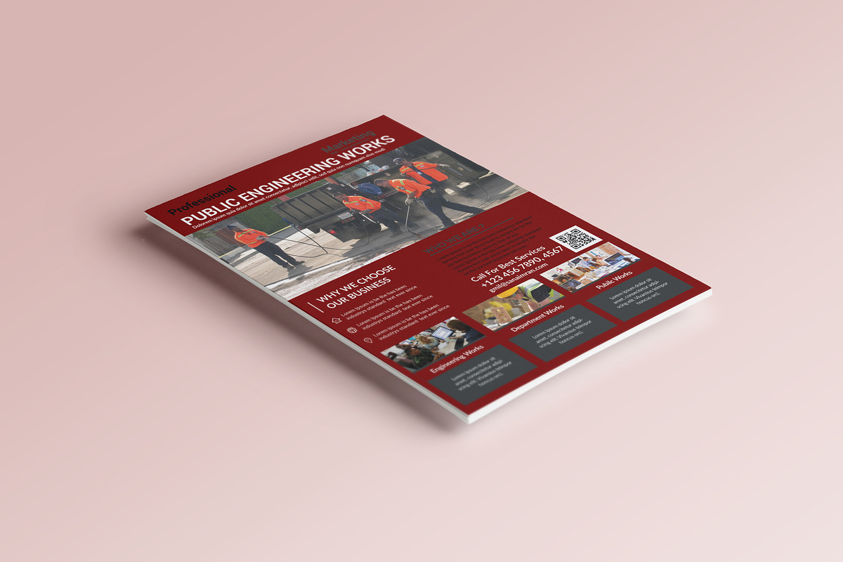PUBLIC WORKS Flyer, a Flyer Template by graphicforest