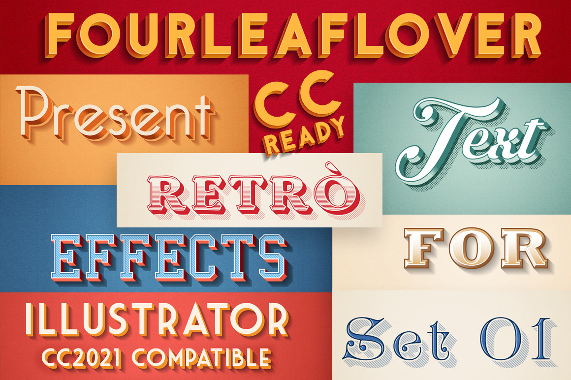 Illustrator Vector Text Effects, an Action Add-On by FourLeafLover | Creative Market