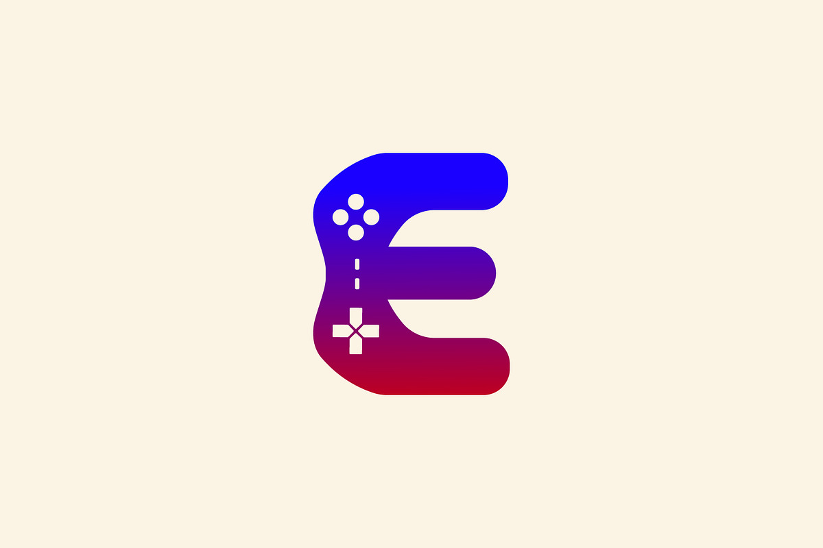 letter e game logo design template | Creative Market