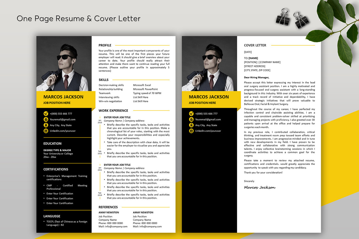 ATS Resume CV Word & Google Docs 22, a Resume Template by MrCam ...