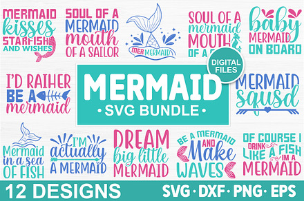 Mermaid SVG Bundle | Illustrations ~ Creative Market