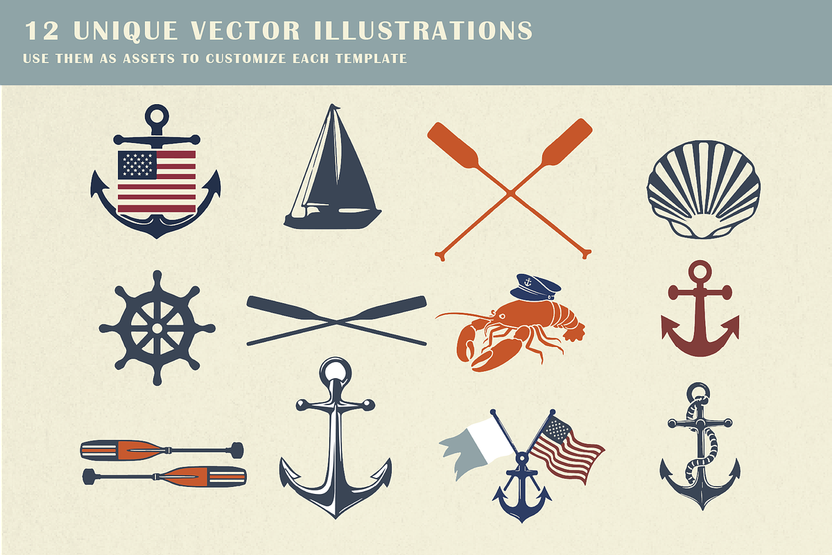 Vintage Nautical Logo Templates