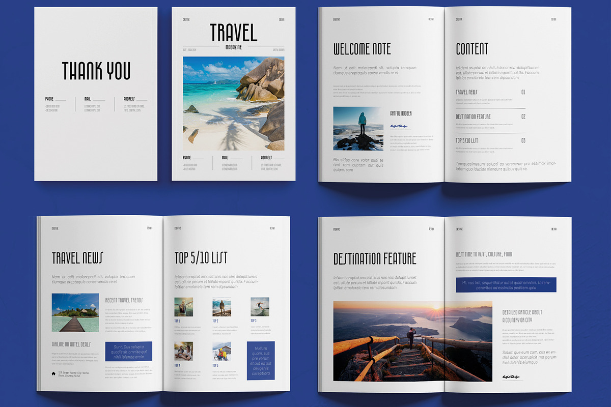 Modern Travel Magazine Template