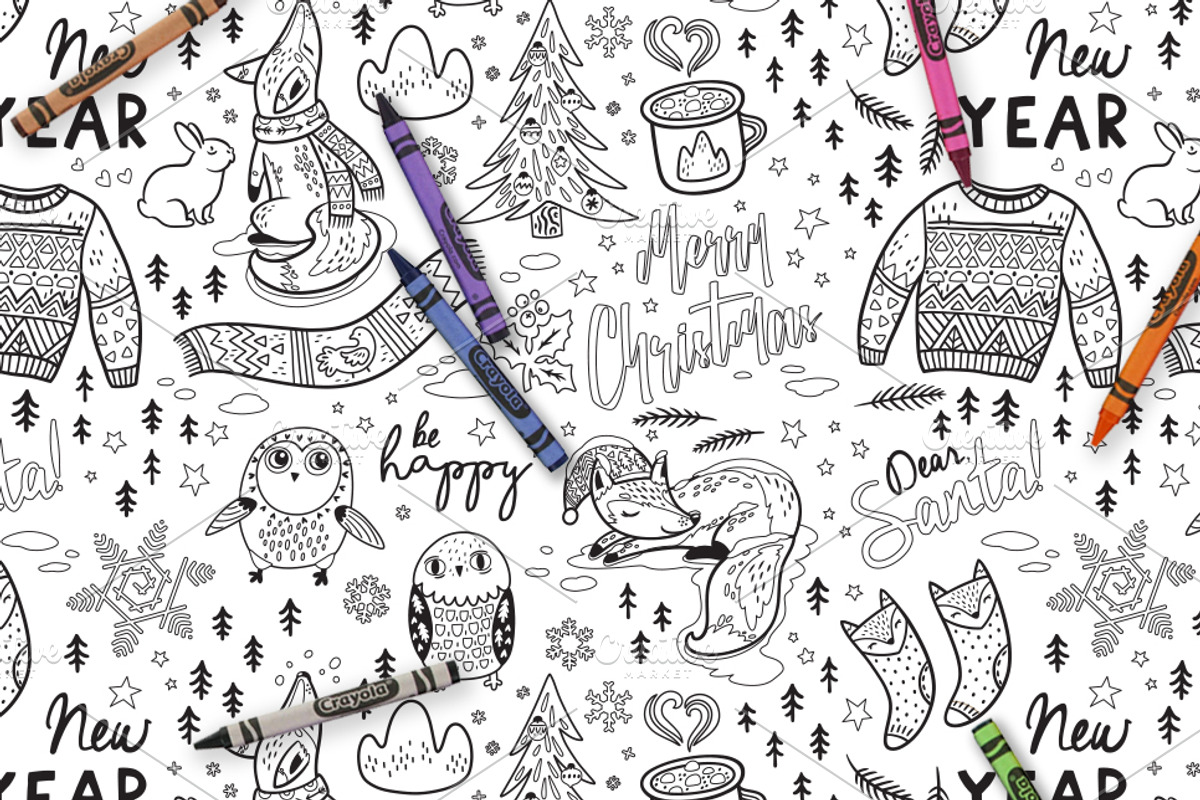 Creative Coloring Pages, a Pattern Graphic by PenguinHouse