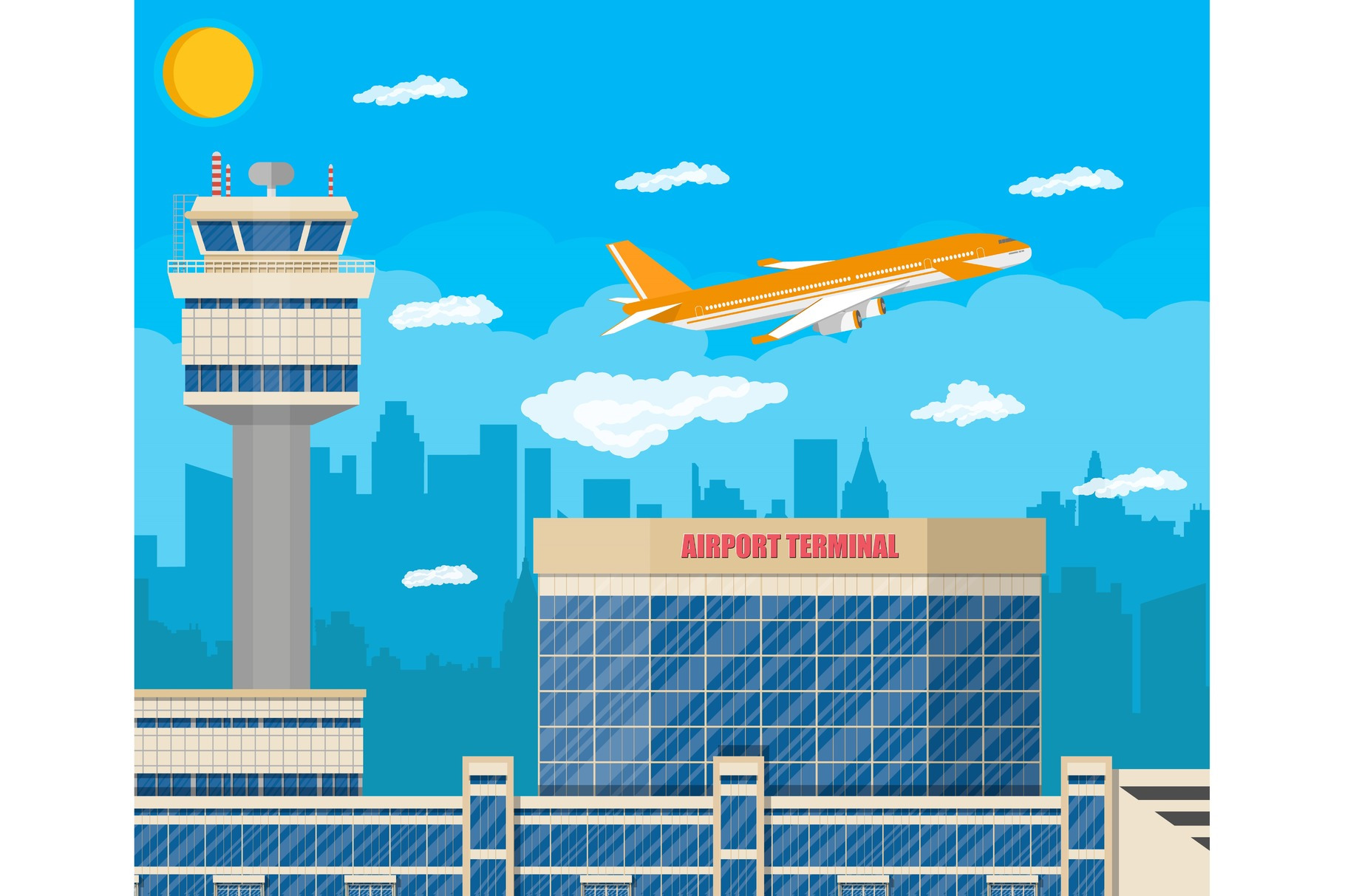 Airport control tower, terminal, a Technology Illustration by Abscent ...