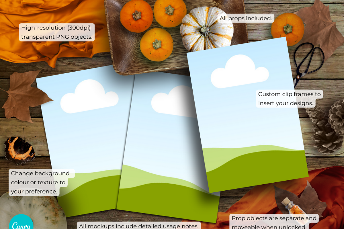 Canva Mockups for Halloween Printables