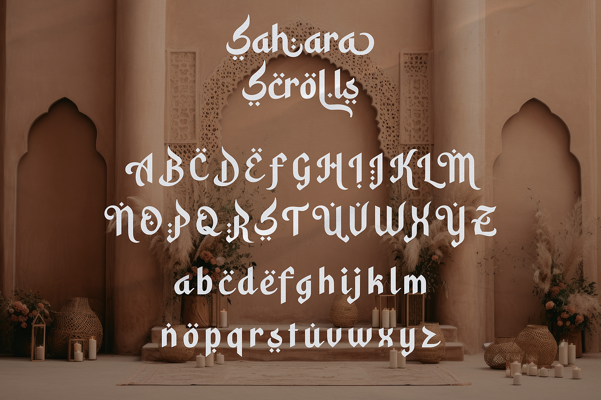 Sahara Scrolls - Arabic Typeface, a Script Font by HipFonts | Creative Market