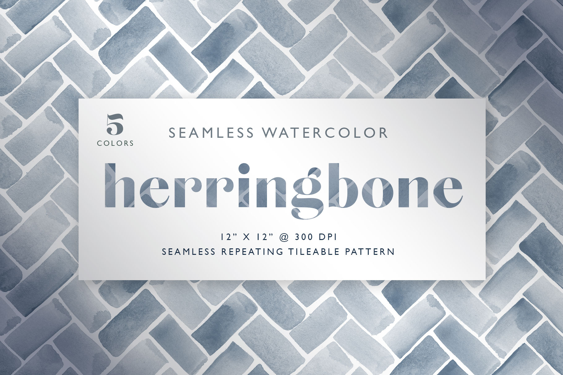Watercolor Herringbone Seamless Pattern