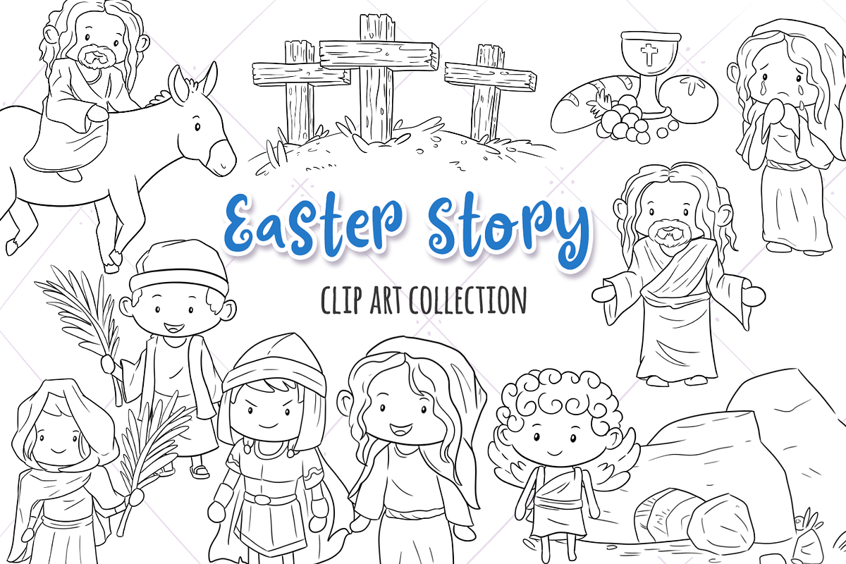 Easter Story Digital Stamps, an Illustration by Keepin' It Kawaii