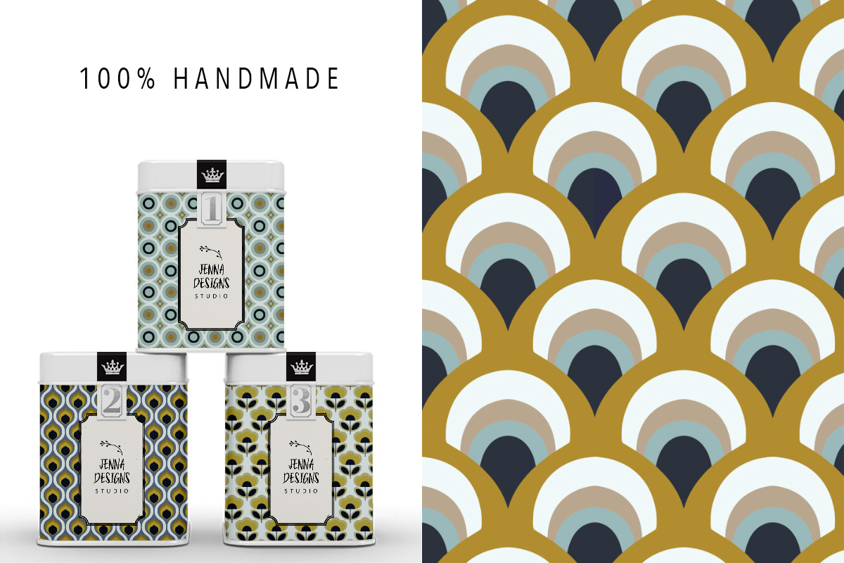 Retro Vibes Vector Patterns, a Pattern Graphic by Jennadesigns