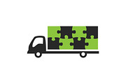 Truck and puzzle logo, a Transportation Illustration by SuperAccurate