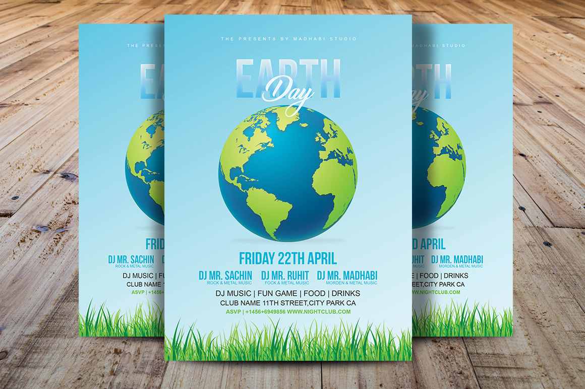 Earth Day Flyer Template, a Flyer Template by Madhabi Studio | Creative ...