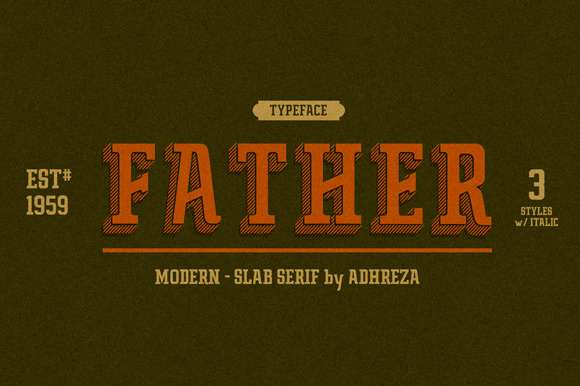 Father Typeface, a Slab Serif Font by Adhreza