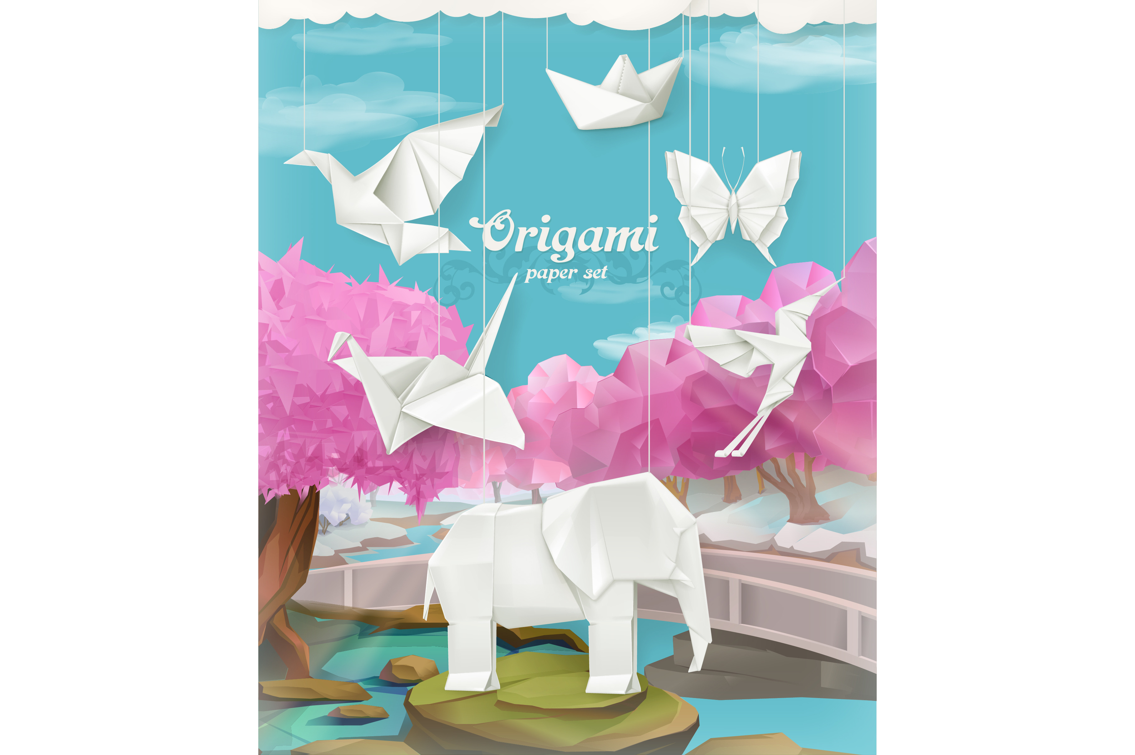 Origami paper icon vector background, an Icon by Allevinatis Studio
