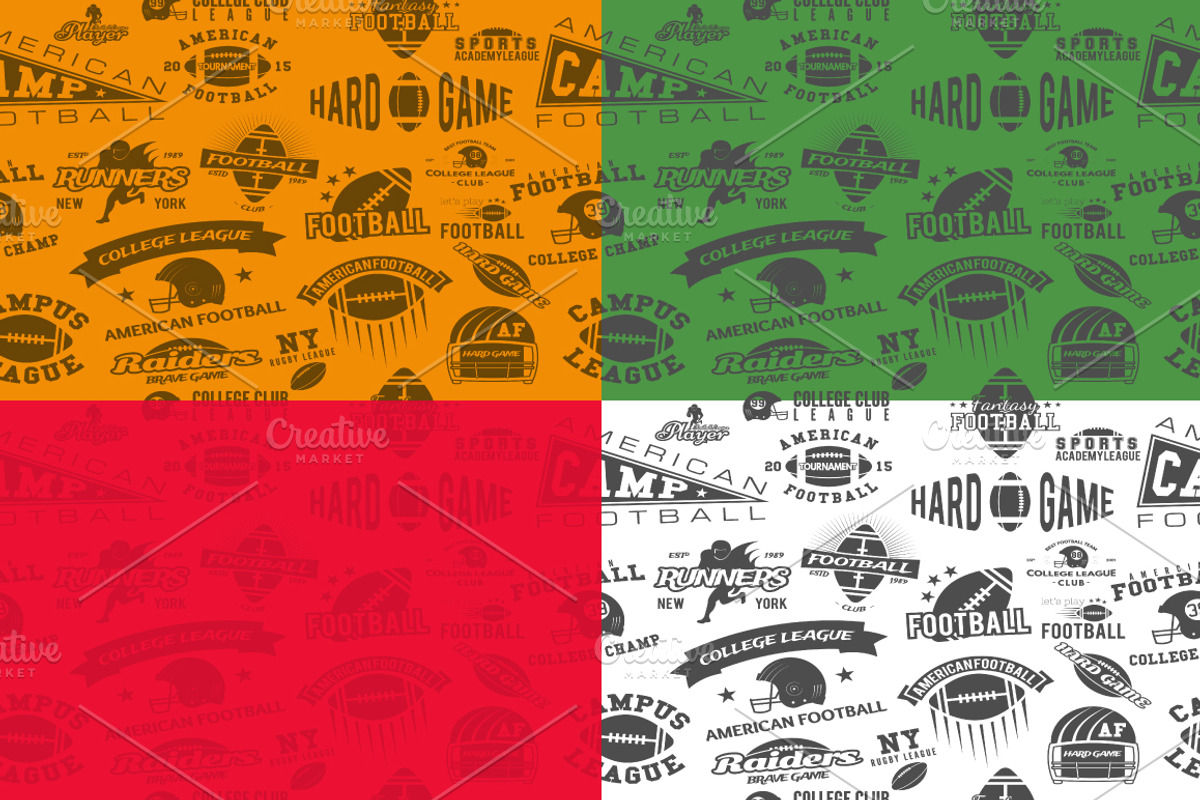 12 Football Labels & Patterns, a Sport Illustration by JeksonGraphics