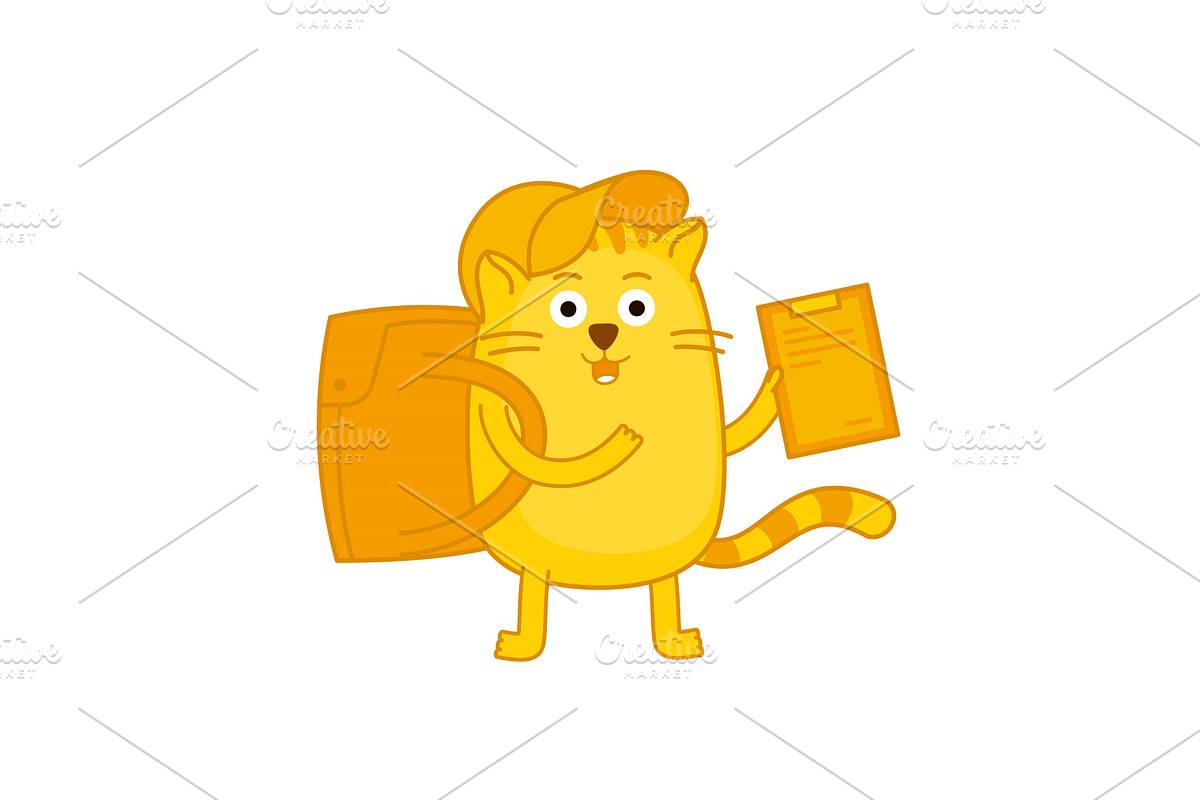 Character Cat Delivery, a Food Illustration by Vector illustrations