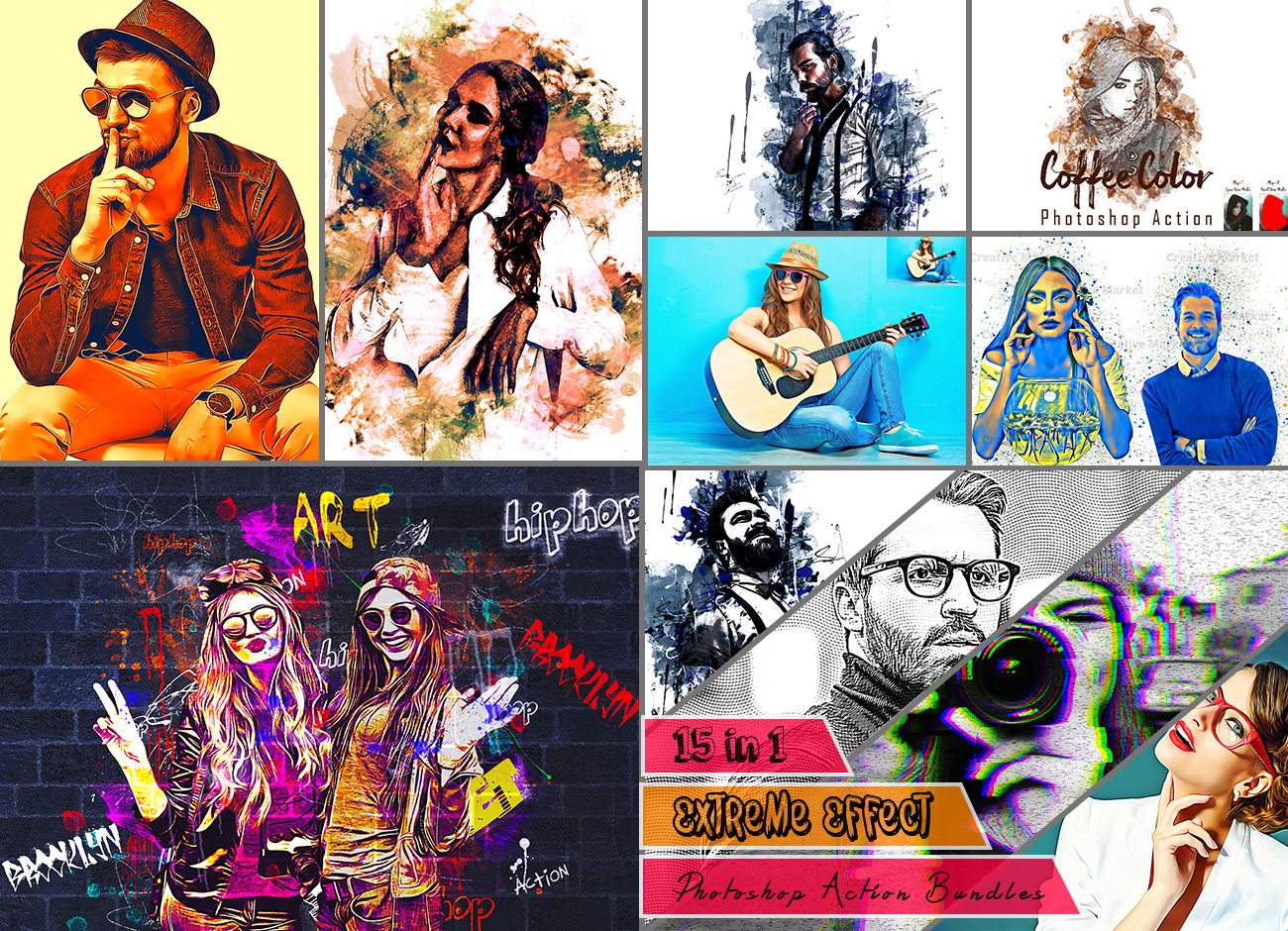 15 in 1 Extreme Effect PS Action, an Action Add-On by Studio Retouch