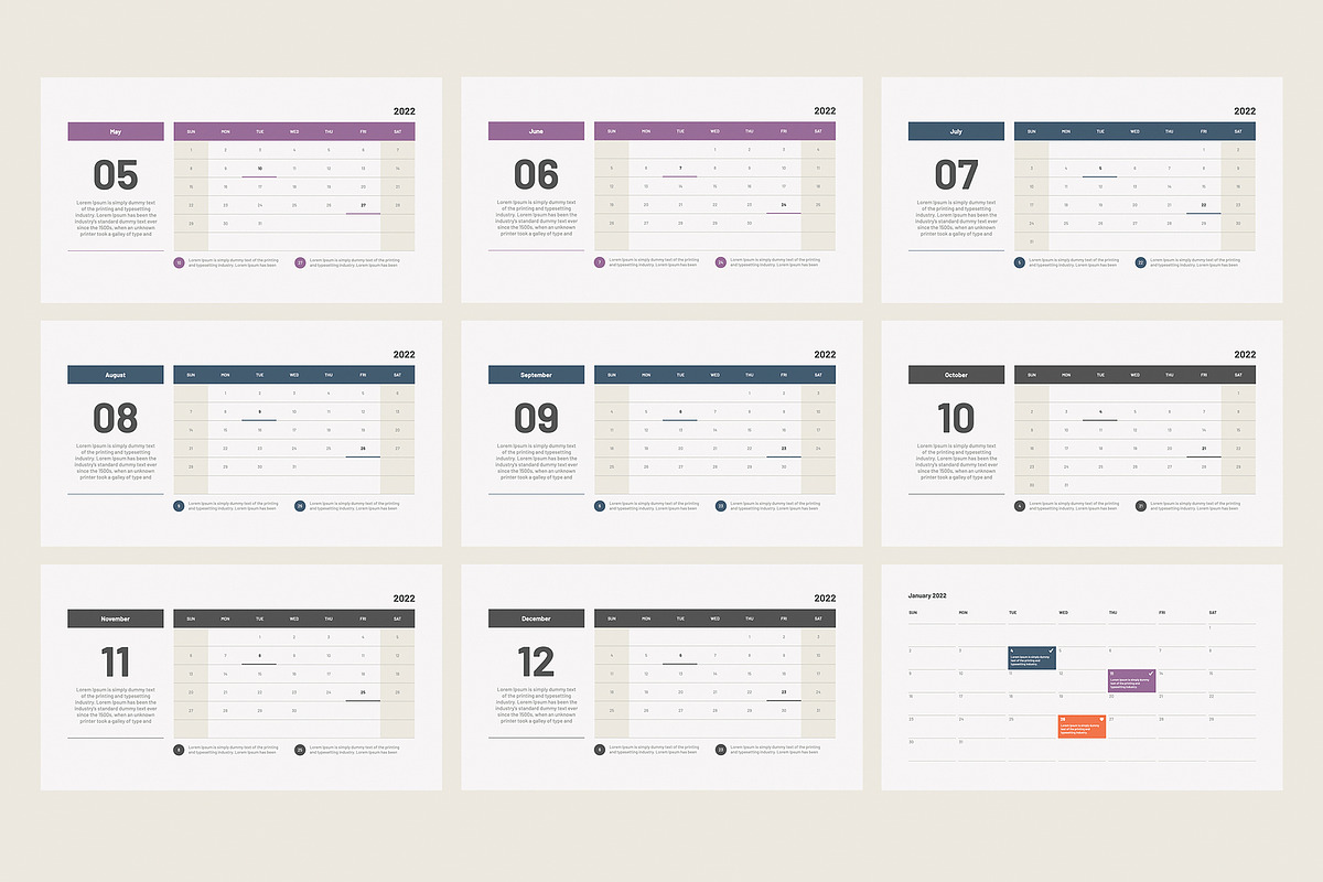 Calendar 2022 for Google Slides | Creative Market