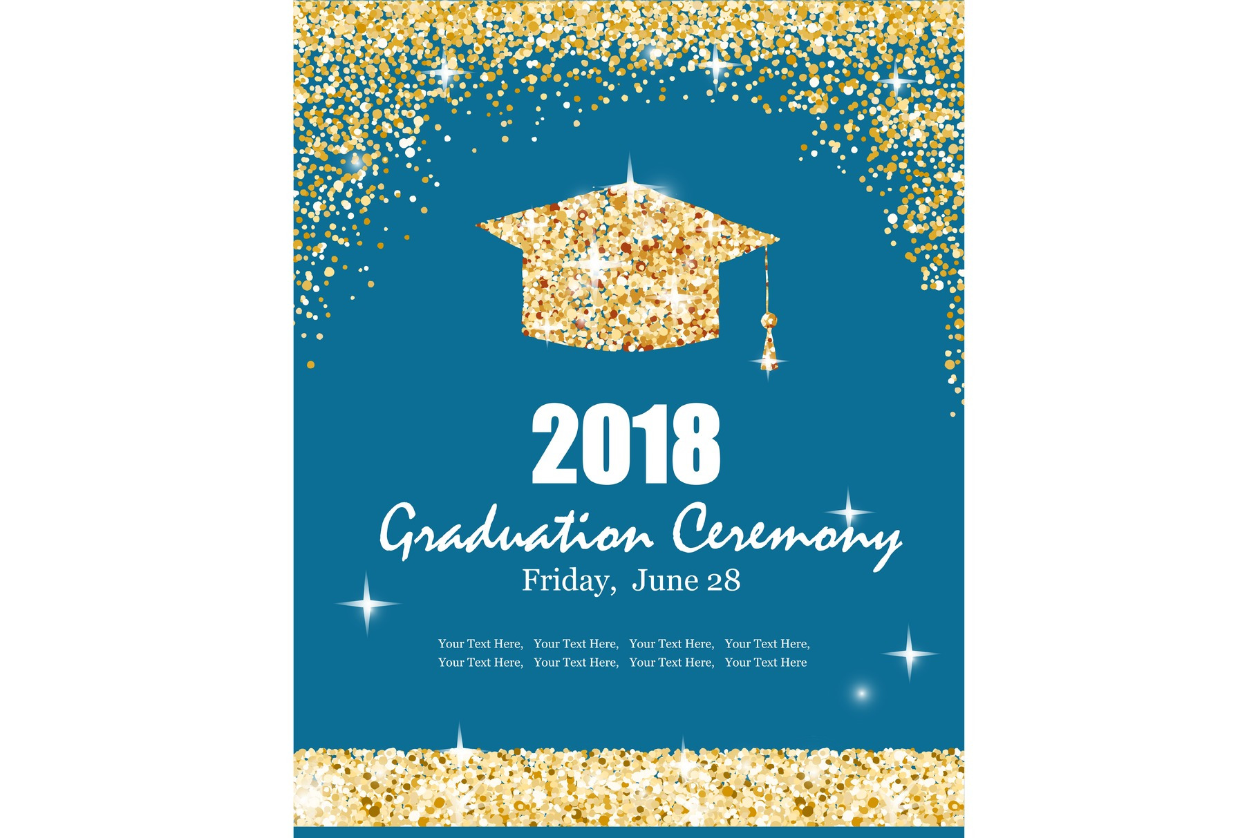 Class of 2018 graduation banner, an Education Illustration by Toltemara