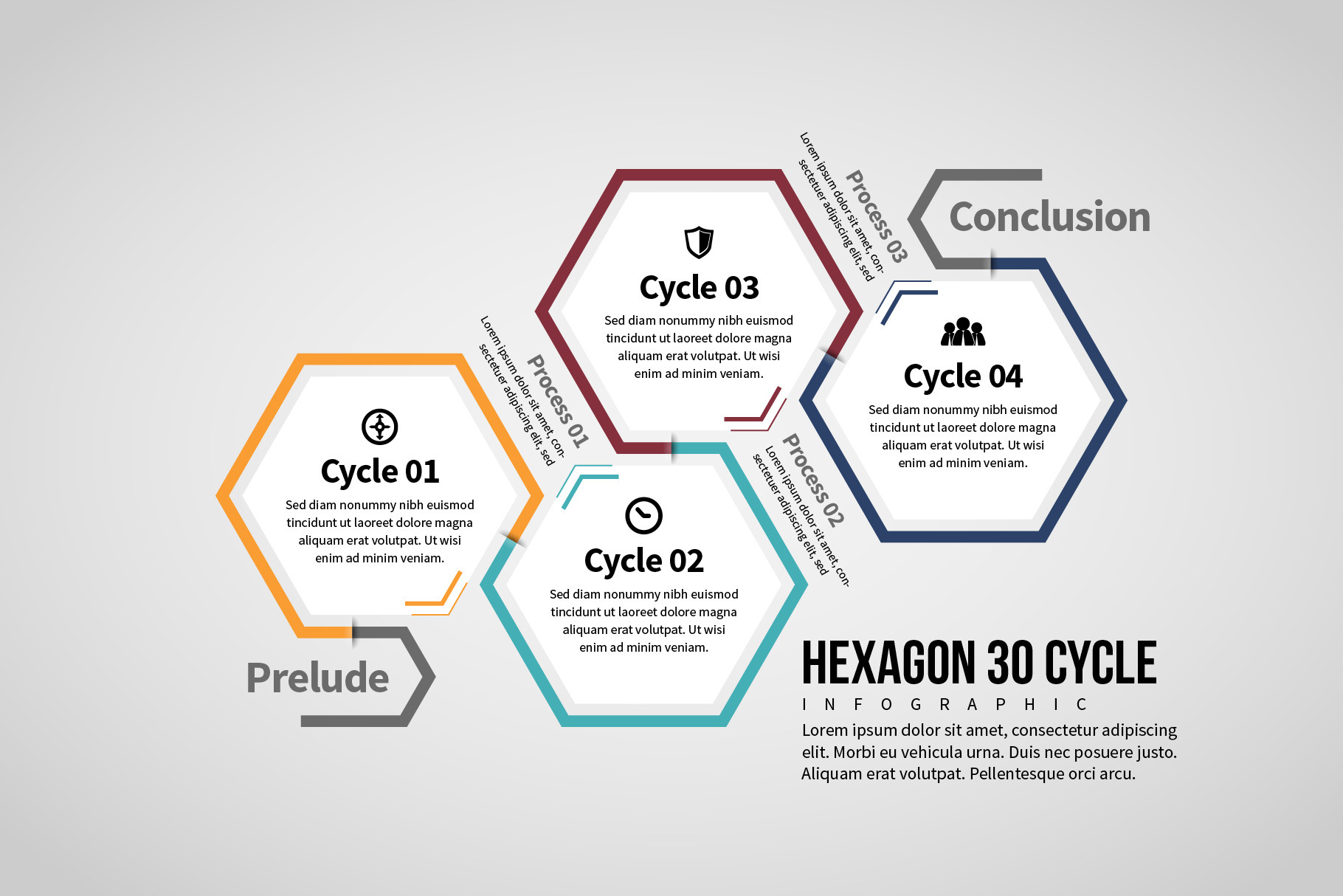 Hexagon 30 Cycle Infographic, a Templates & Theme by h.utomo