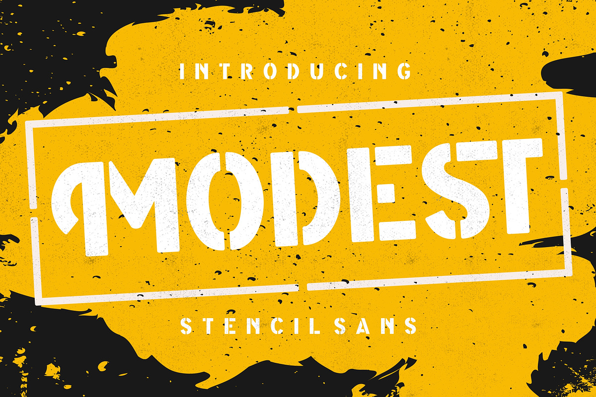 Modest Stencil Sans, a Sans Serif Font by Creatype Studio