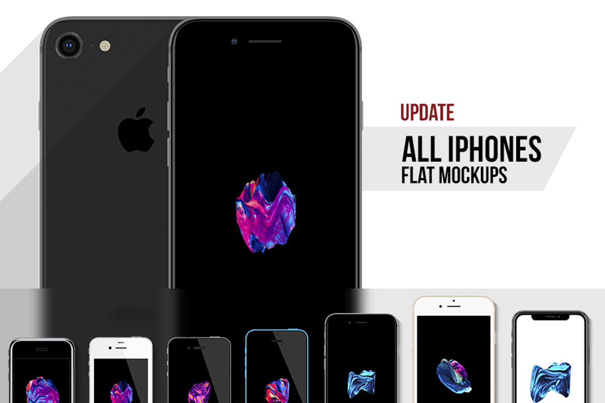 All iPhone Flat Vector MockUp, an iPhone Mockup by Alex_Yanko