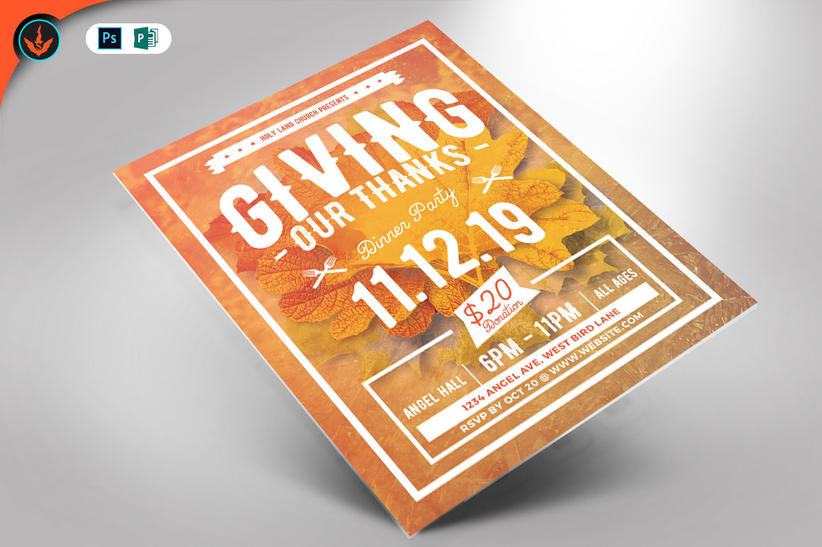 Giving Thanks Holiday Flyer, a Flyer Template by SeraphimChris ...