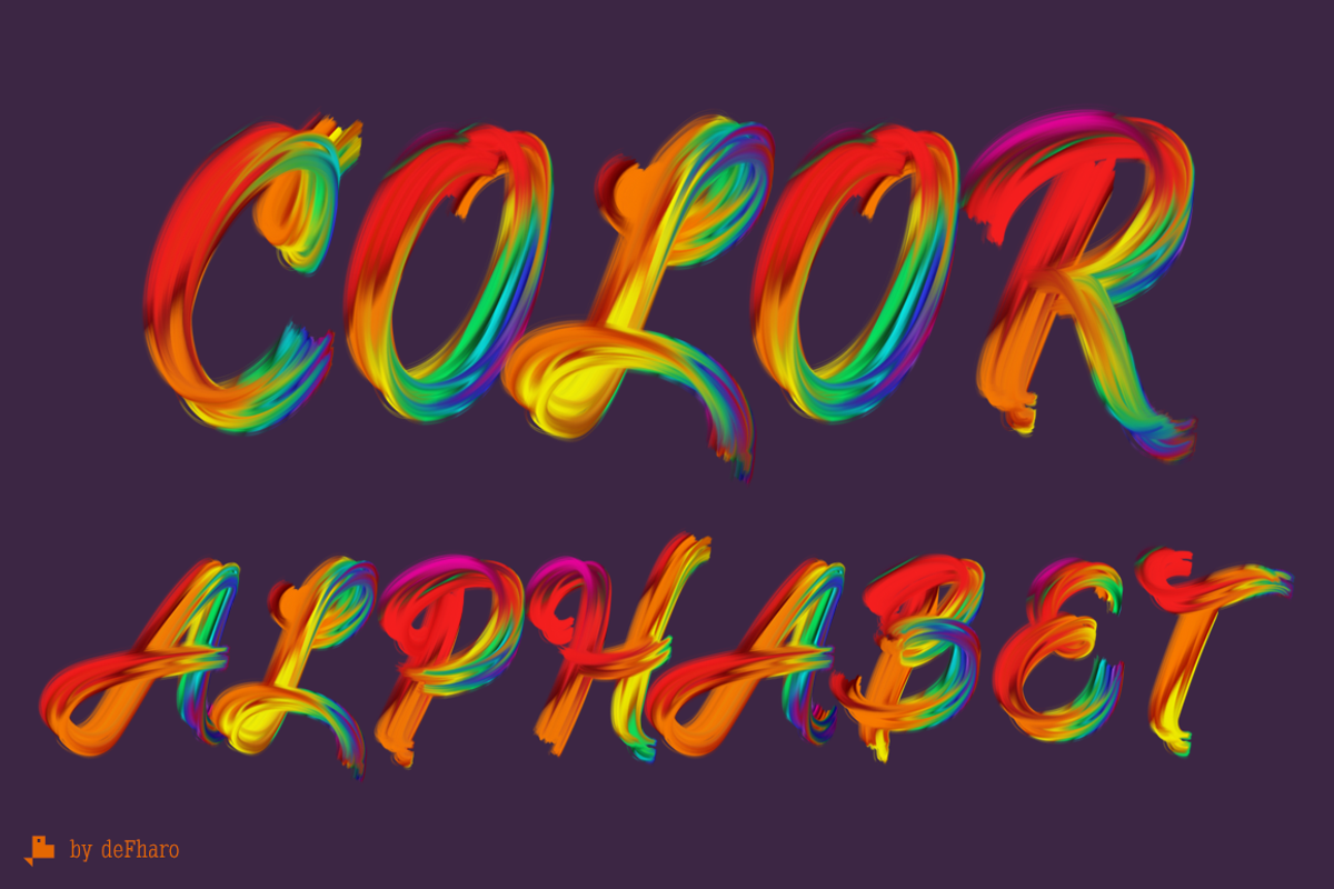 MultiBrush Color Alphabet, an Object Graphic by deFharo | Creative Market