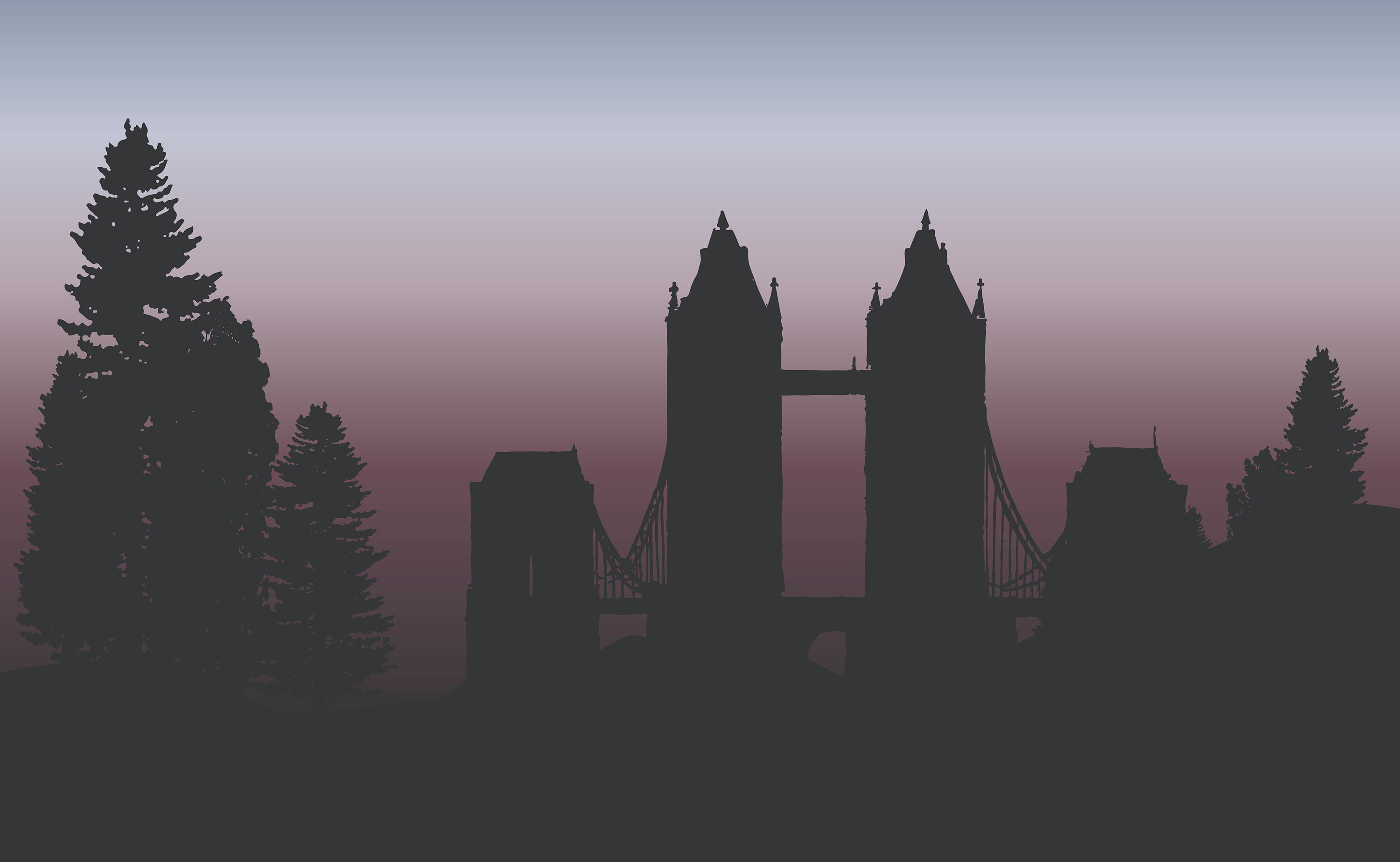 The Tower Bridge in a forest vector, a Graphic by rawpixel