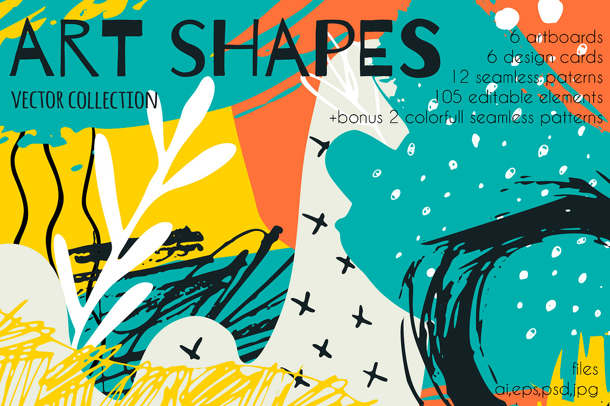 Art shapes, a Pattern Graphic by Kate Art