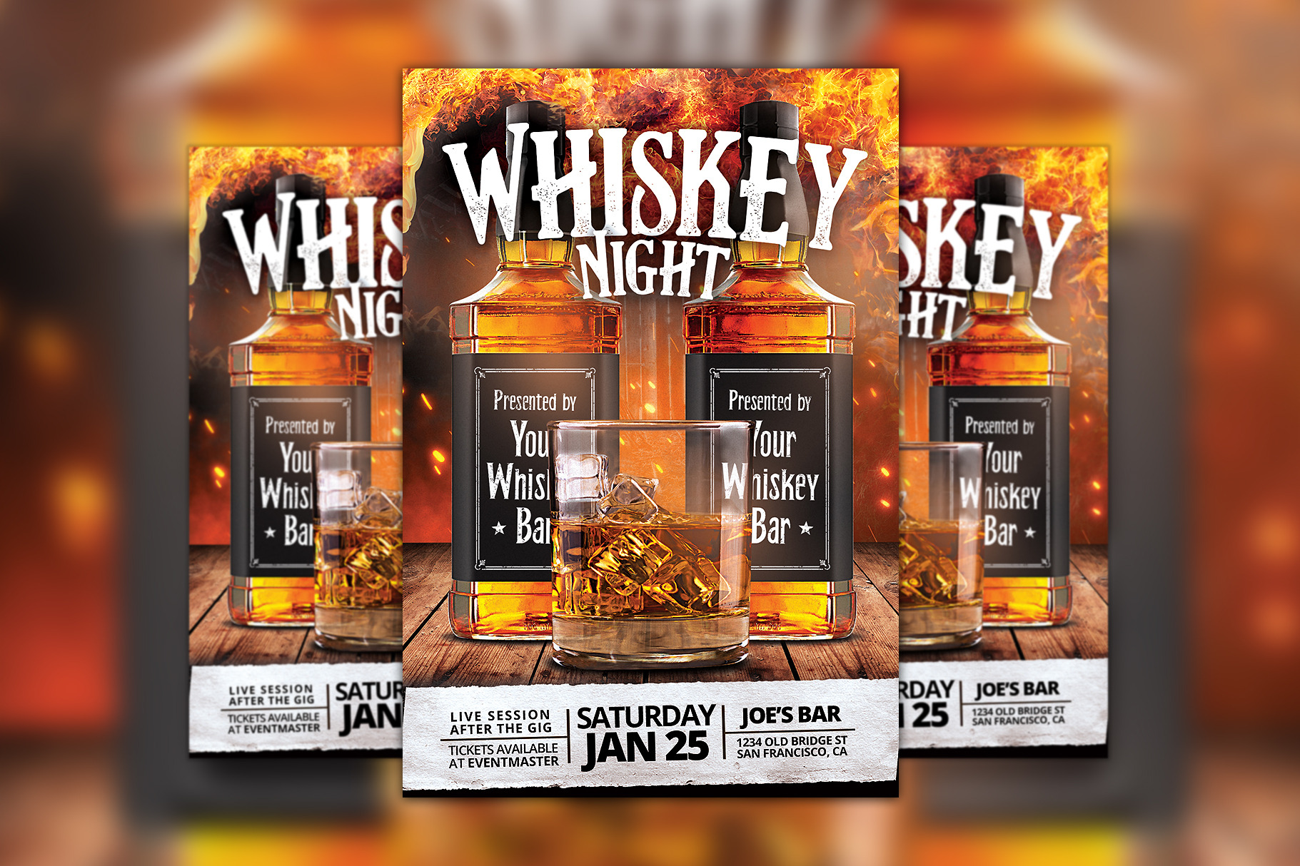 Whiskey Night Flyer Template, a Flyer Template by Flyermind