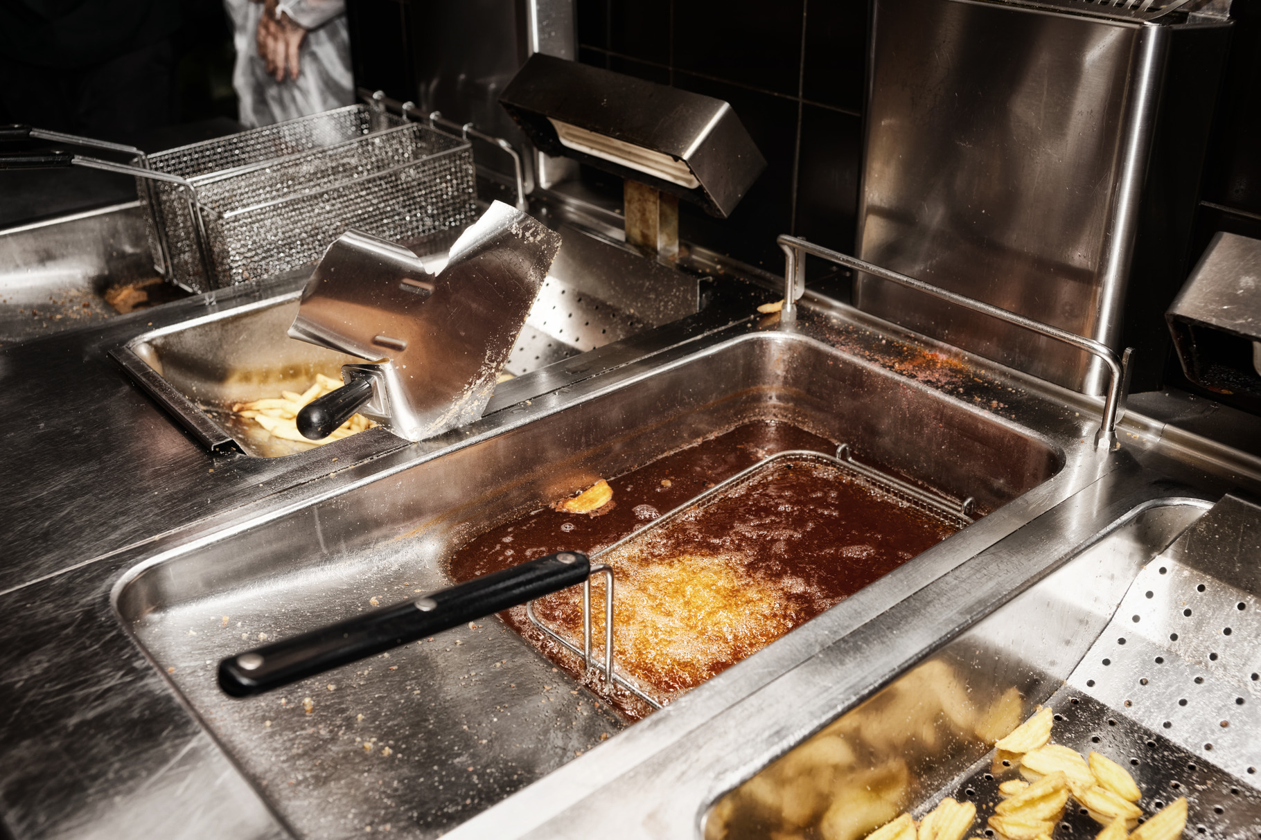 Deep fryer in commercial kitchen, a Food & Drink Photo by Theo's Stuff