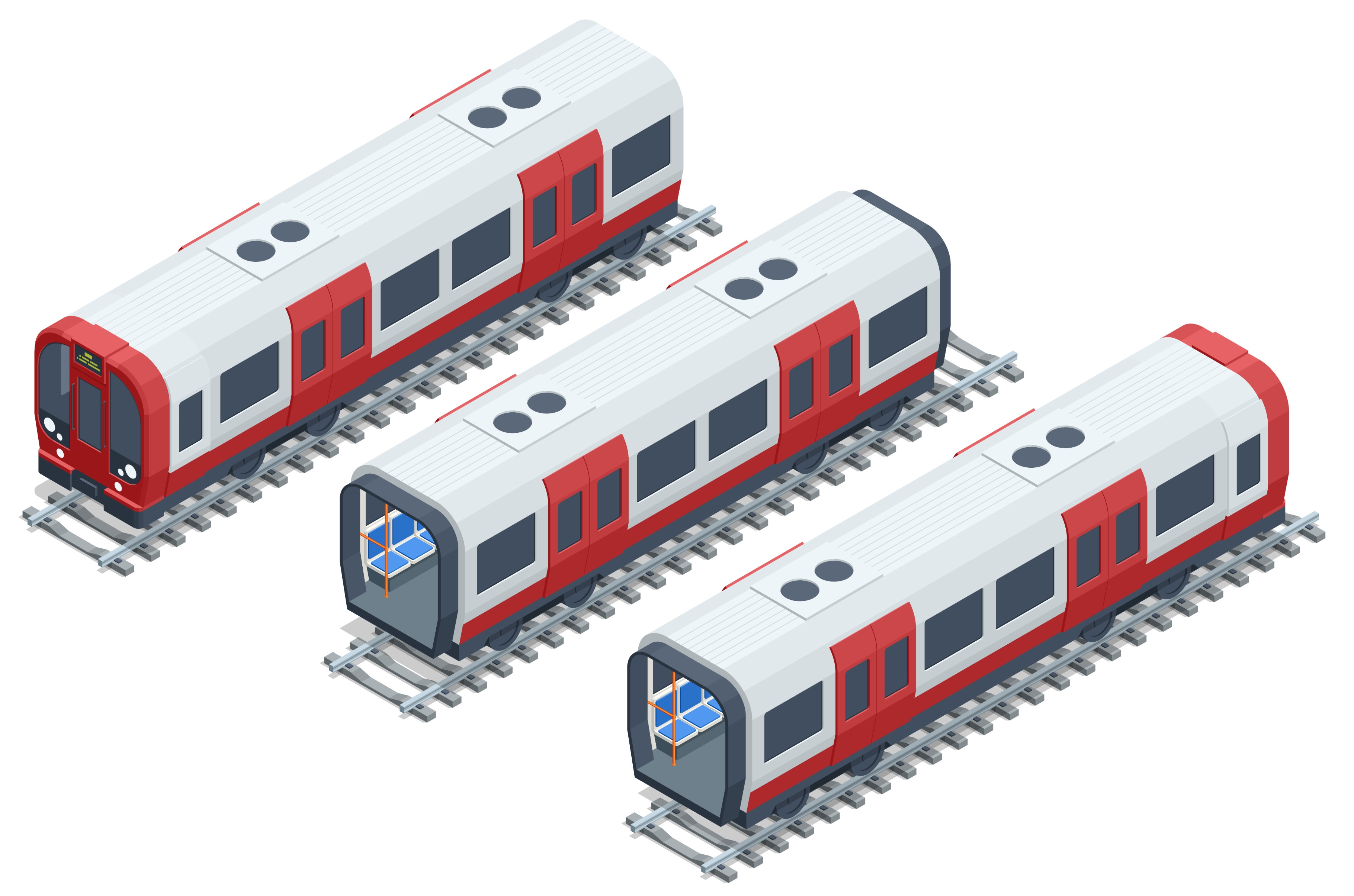 Isometric Subway underground train, a Transportation Illustration by ...