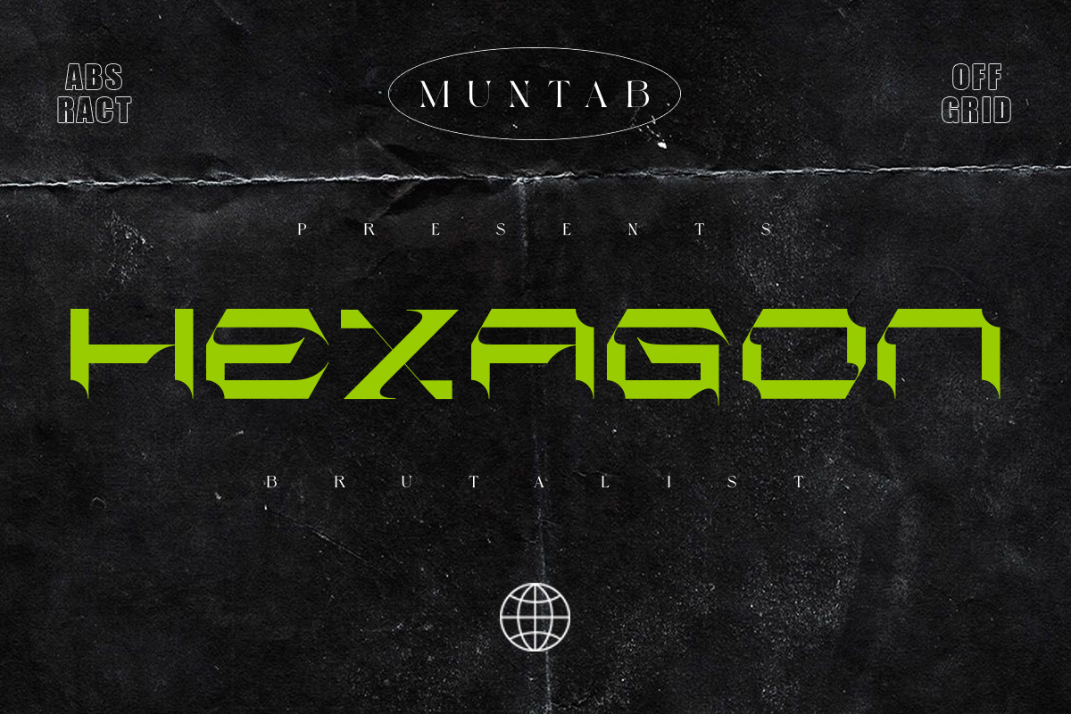 Hexagon | Brutalism Font Style, a Font by Muntab_Art
