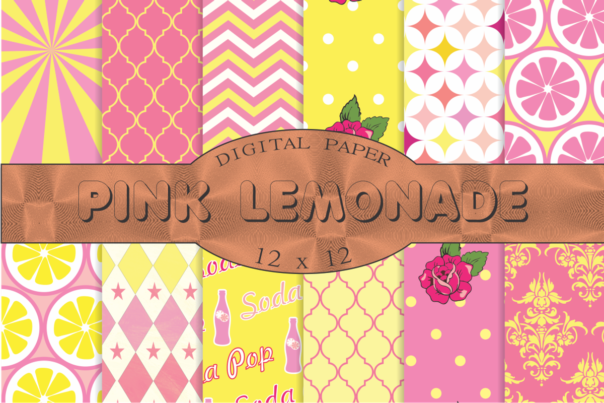 Pink Lemonade patterns, a Pattern Graphic by Kiwi Fruit Punch