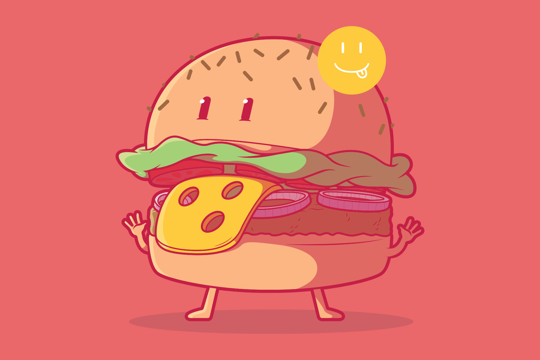 Silly Burger, a Food Illustration by pedrors