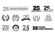 25 years anniversary icon, logo set | Background Graphics ~ Creative Market